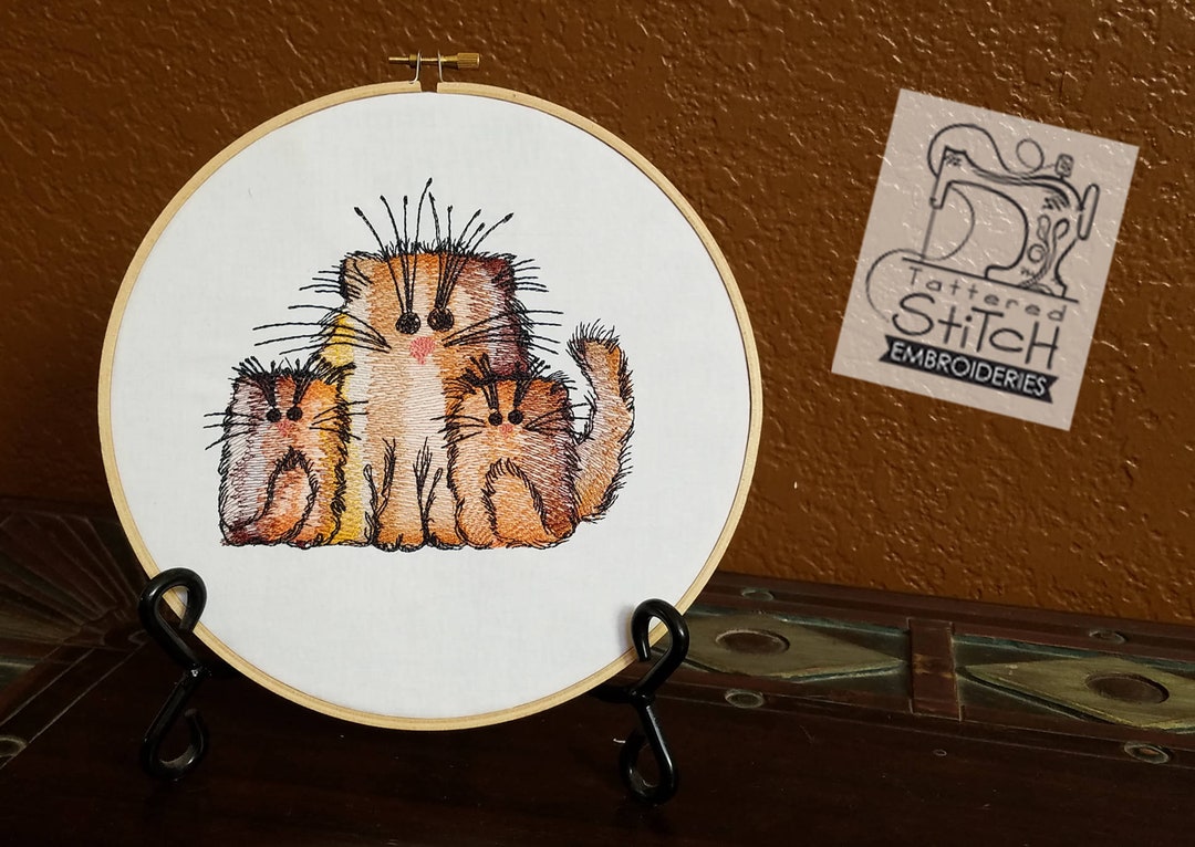 3 FAT CATS EMBROIDERY - Cat Lover - Machine Embroidery Design - Etsy