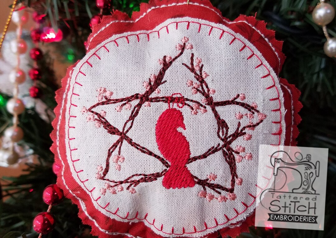 Rustic Partridge Ornament - Machine Embroidery Design. 4x4 in the Hoop ...