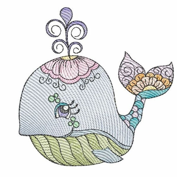 Whale Embroidery - Etsy