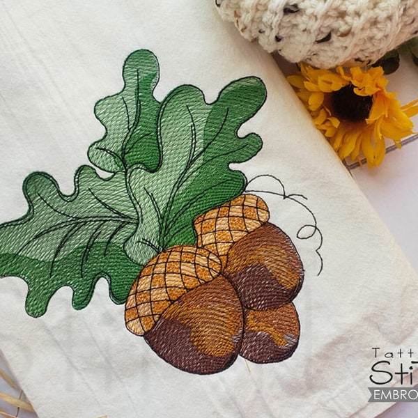 Acorn Embroidery - Etsy