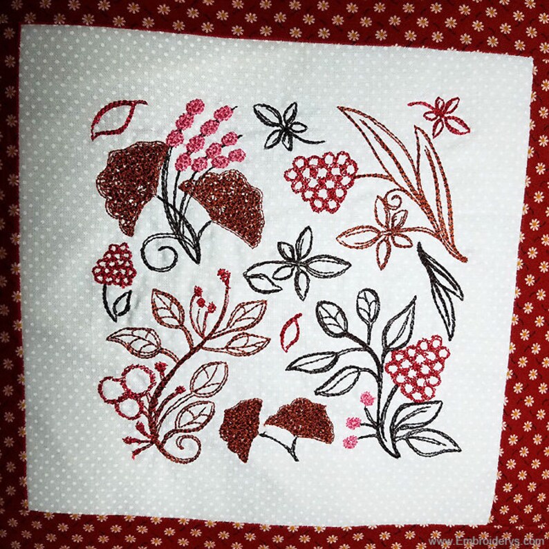 Leaf Block Machine Embroidery Design - Etsy