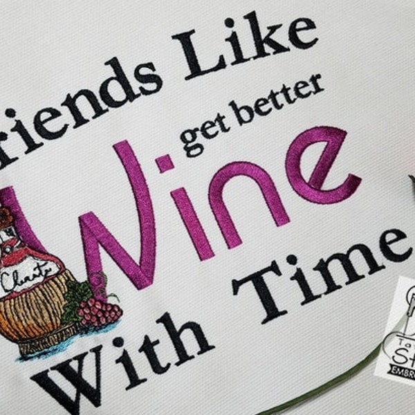 Wine Embroidery - Etsy
