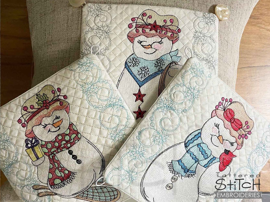 SNOWMAN INTERCHANGEABLE PILLOW Covers Bundle - Sewing, Crafting ...