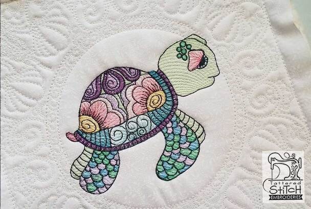 TURTLE QUILT BLOCK Embroidery Fits a 5x5 6x6 - Etsy