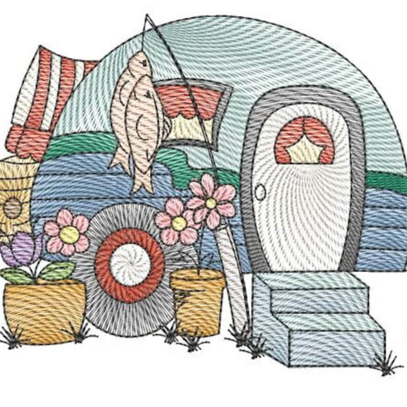 Camper Embroidery - Etsy