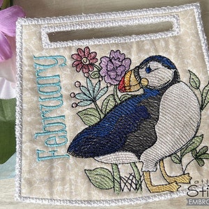 FEBRUARY Birds of the Month - PUFFINS- Embroidery Bundle - Puffin ...
