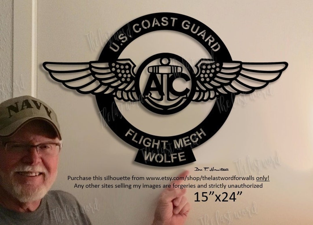 USCG Naval Aircrew Wings on Personalized Ring Silhouette - You Earned ...