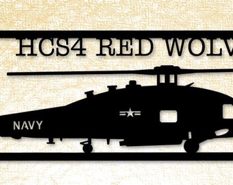 HSC-84 RED WOLVES HH60H Seahawk Special Warfare Helicopter | Etsy