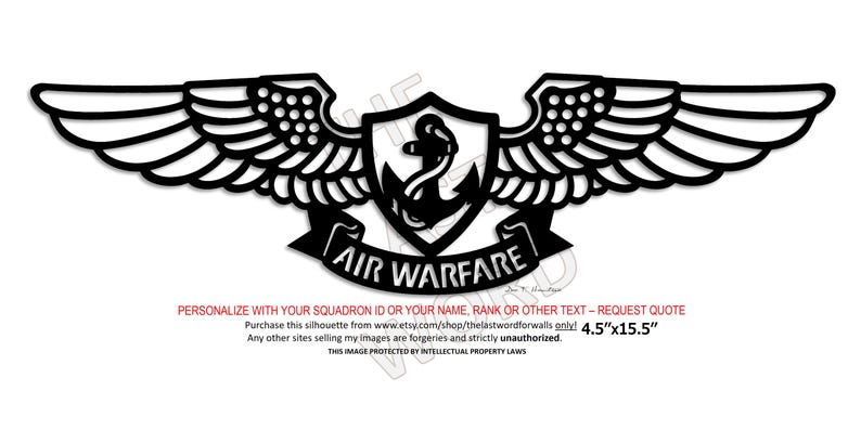 EAWS Wings (enlisted Aviation Warfare Specialist) Silhouette - You ...