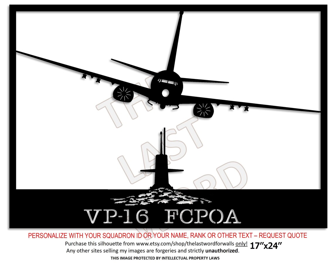 P8 VP-16 FCPOA Flying Over Submarine - Etsy