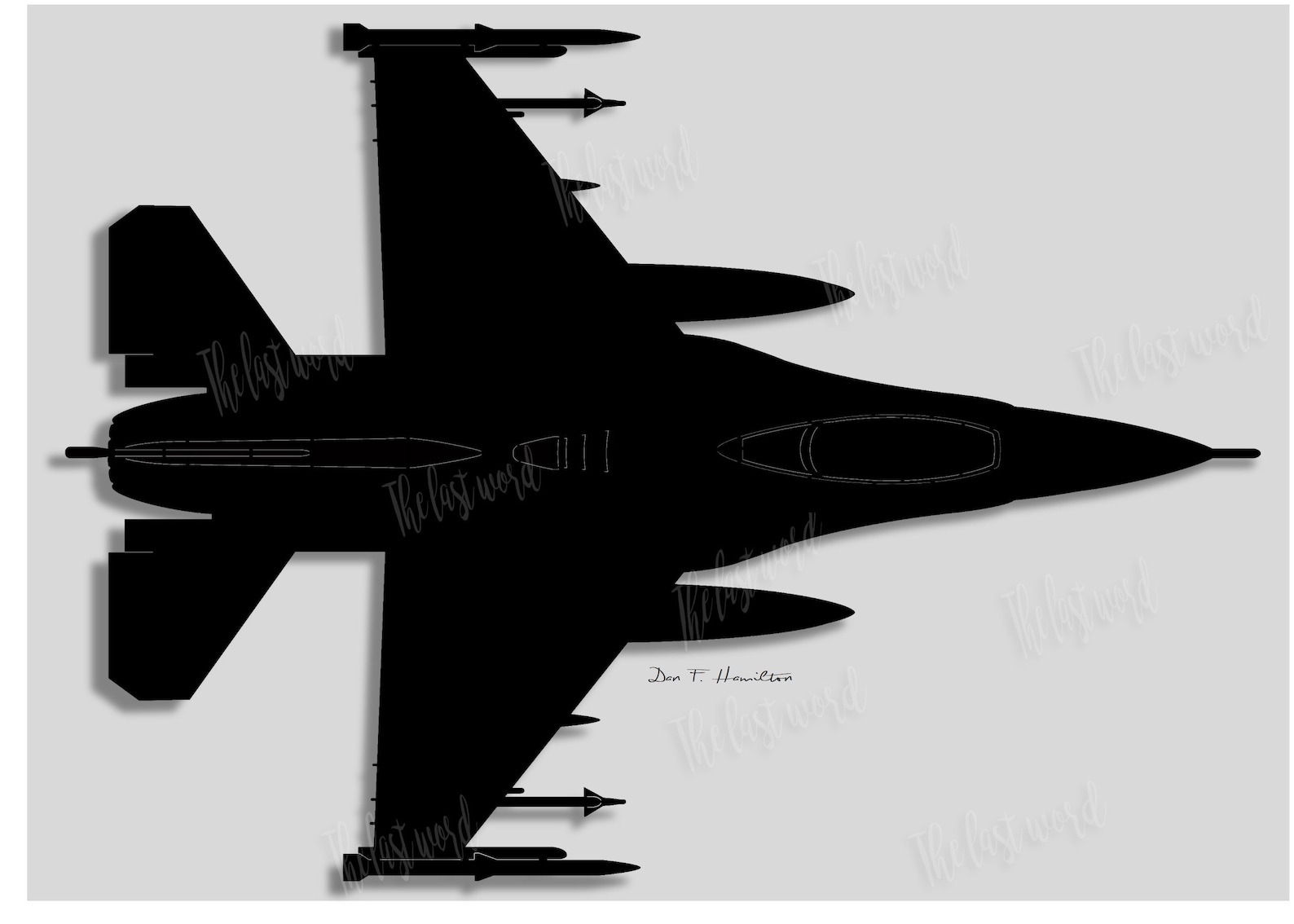F-16 Fighting Falcon XL Top View USAF Multirole Fighter - Etsy