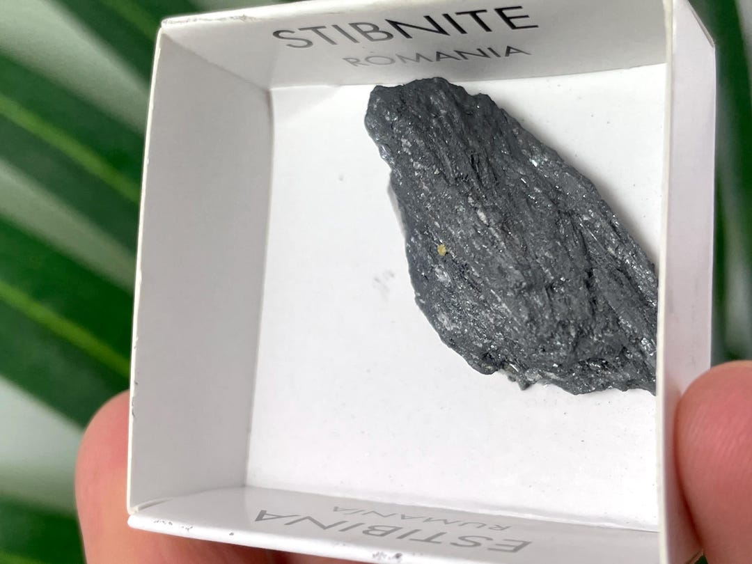 Natural Stibnite Antimonite From Romania – Sharp Metallic Crystal ...