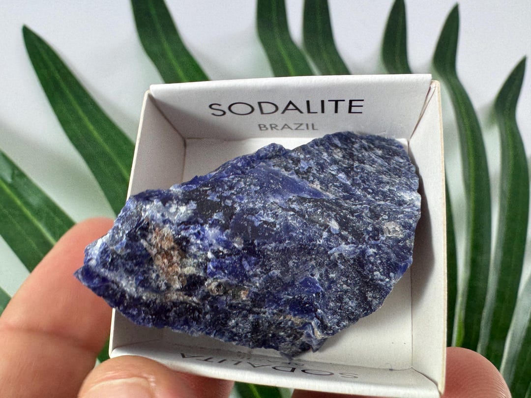Sodalite Rocks From Brazil – Blue Mineral Specimens,crystal Rocks,box ...