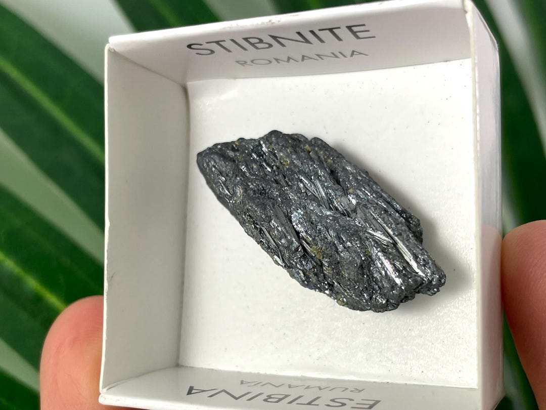 Natural Stibnite Antimonite From Romania – Sharp Metallic Crystal ...