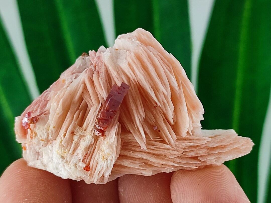 A Very Nice Vanadinite on Baryte From Morocco,crystal, Mineral,specimen ...