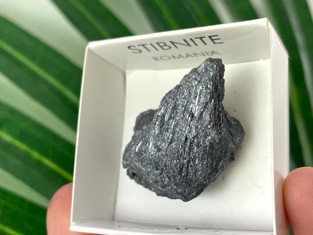 Natural Stibnite Antimonite From Romania – Sharp Metallic Crystal ...