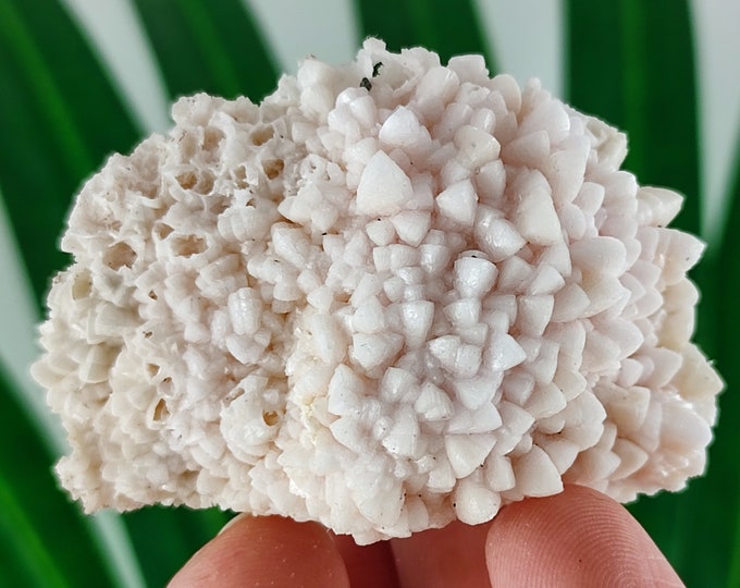 Pink Mangano Calcite Bird Statue on Natural Quartz With Pyrite Base ...