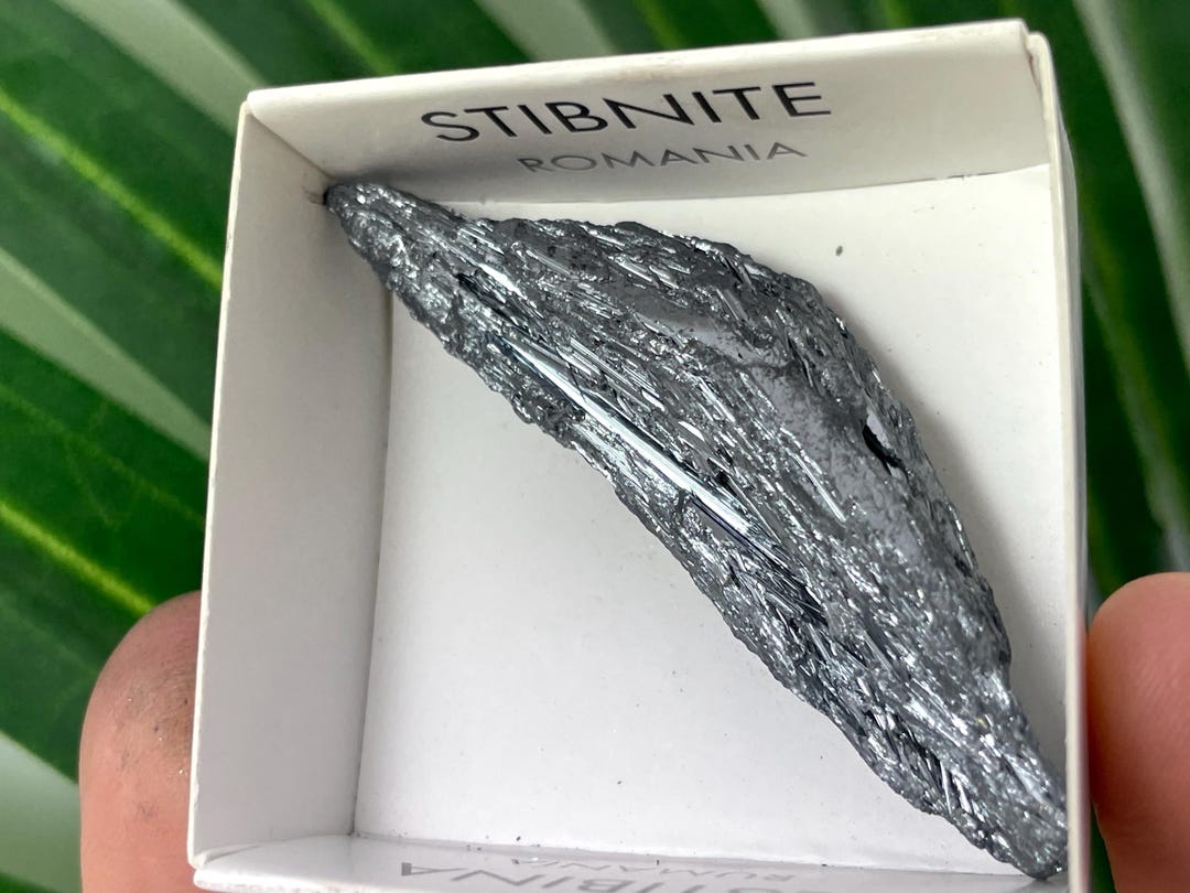 Natural Stibnite Antimonite From Romania – Sharp Metallic Crystal ...
