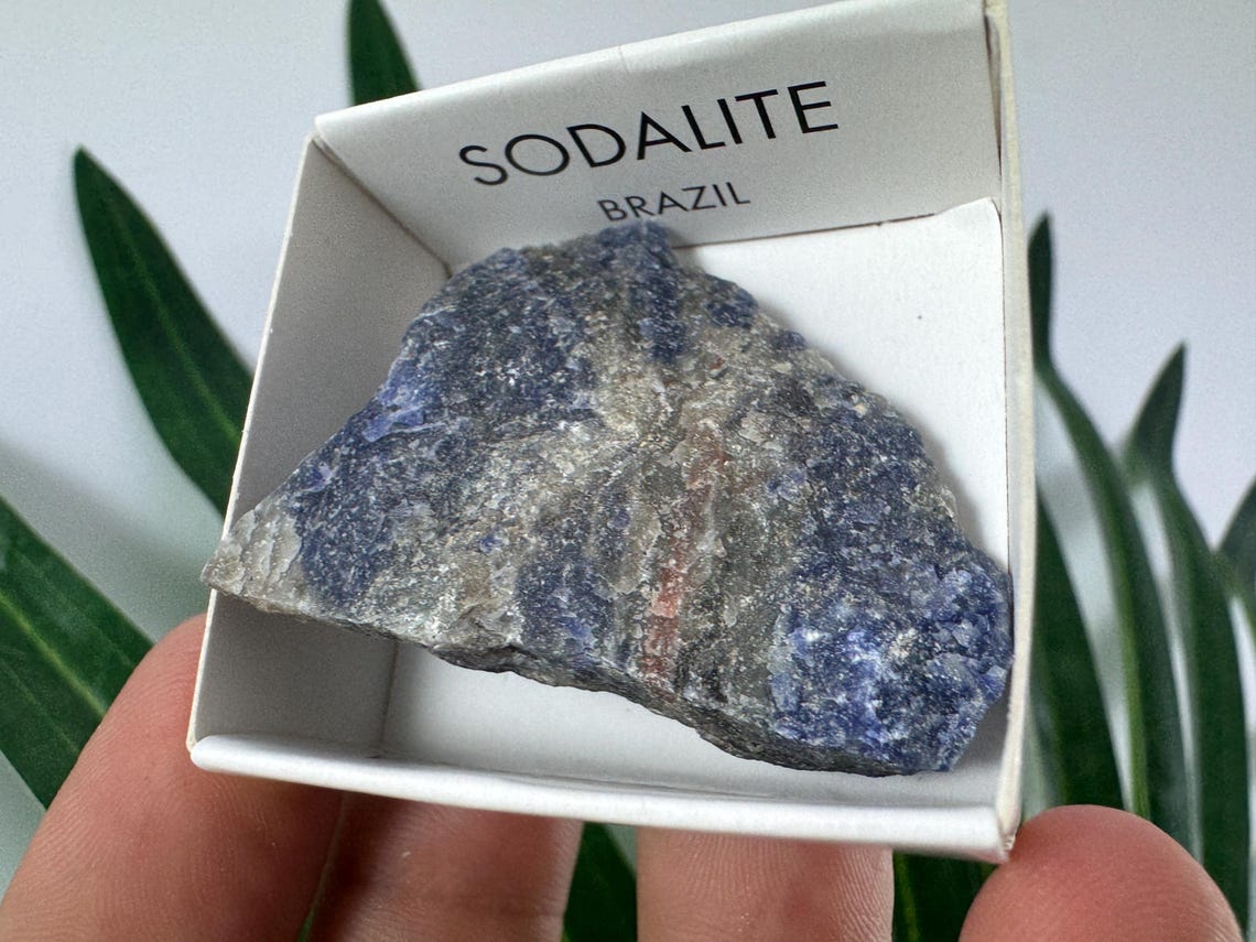 Sodalite Rocks From Brazil – Blue Mineral Specimens,crystal Rocks,box ...