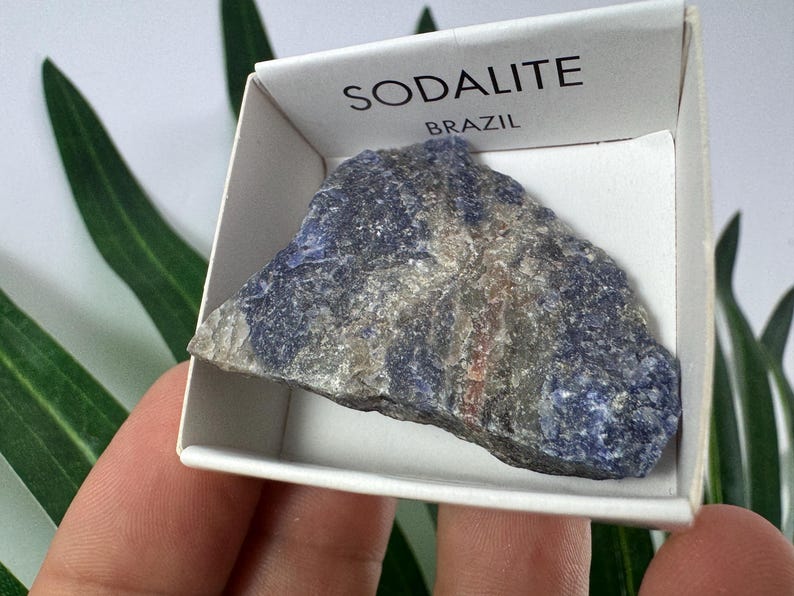 Sodalite Rocks From Brazil – Blue Mineral Specimens,crystal Rocks,box ...