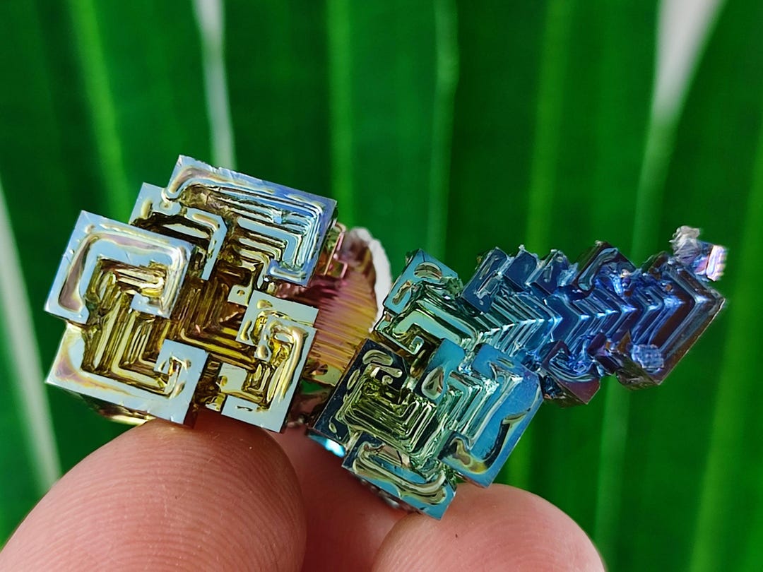 Rainbow Bismuth Crystal Cluster: Lab Grown Specimen, Colourful Home ...