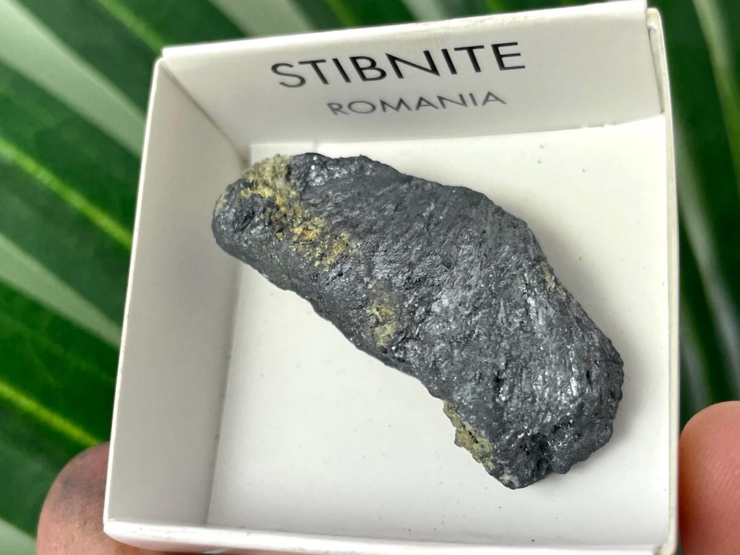 Natural Stibnite Antimonite From Romania – Sharp Metallic Crystal ...