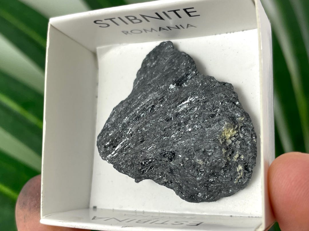 Natural Stibnite Antimonite From Romania – Sharp Metallic Crystal ...