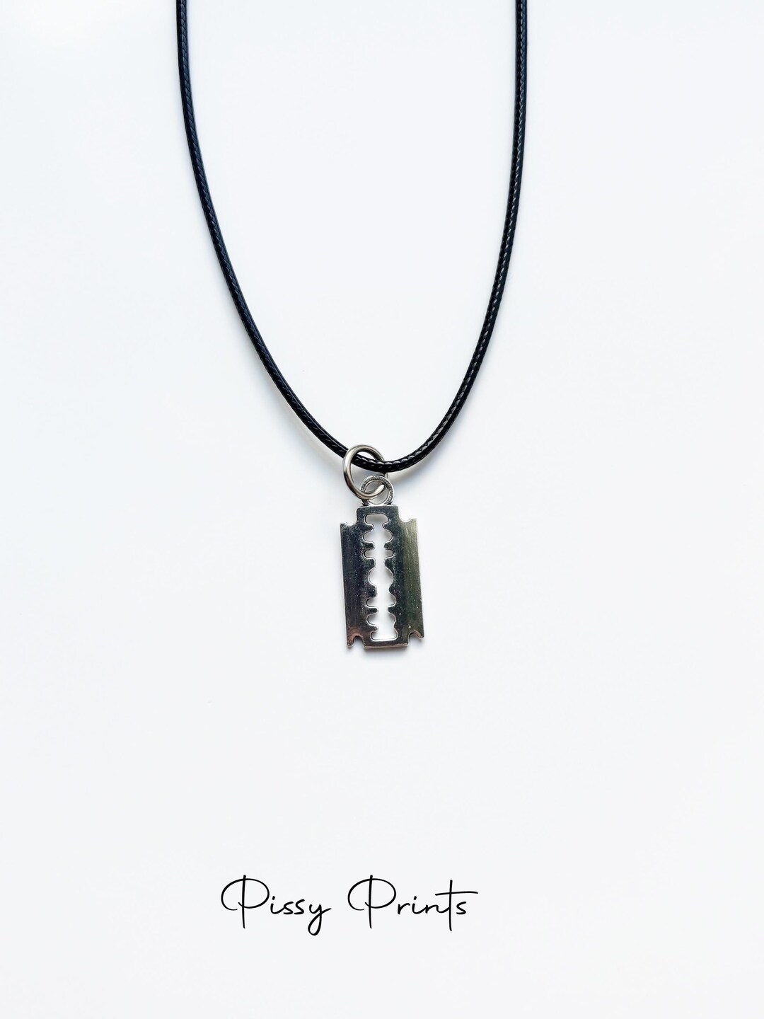 Razor Cord Rope Choker Necklace & Pendent | Goth Emo Punk Alt - Etsy