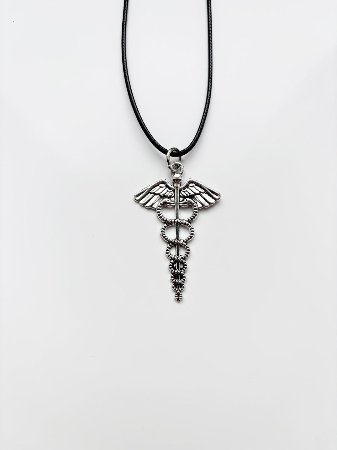 Caduceus Cord Rope Choker Necklace & Pendent | Medical Roman History ...