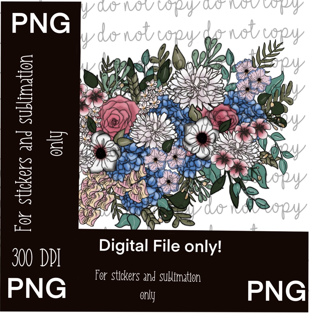 Floral Bouquet Digital File - Etsy