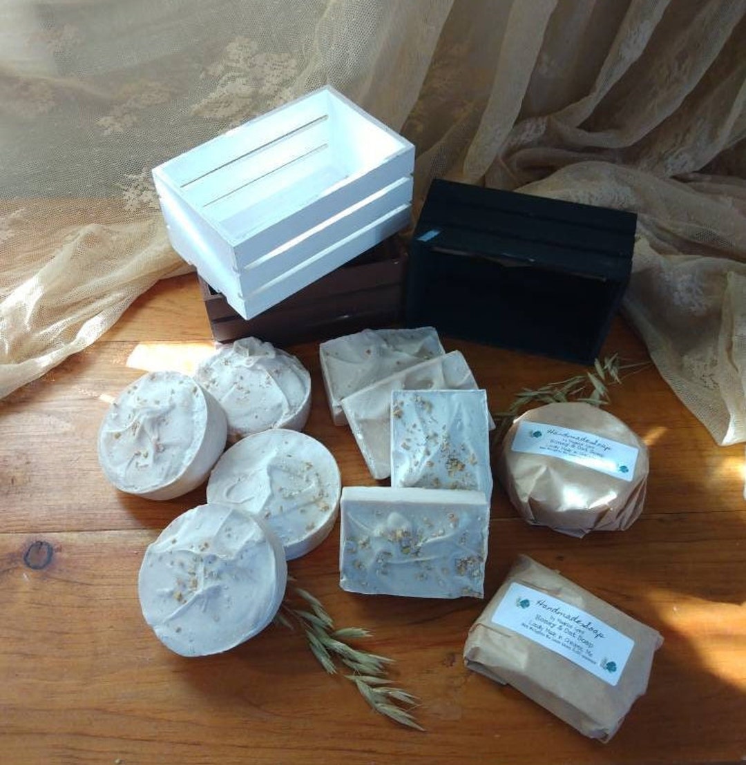 Handmade Small Batch Soap, Honey & Oat, Round Soap Bar, Oat Soap Bar ...