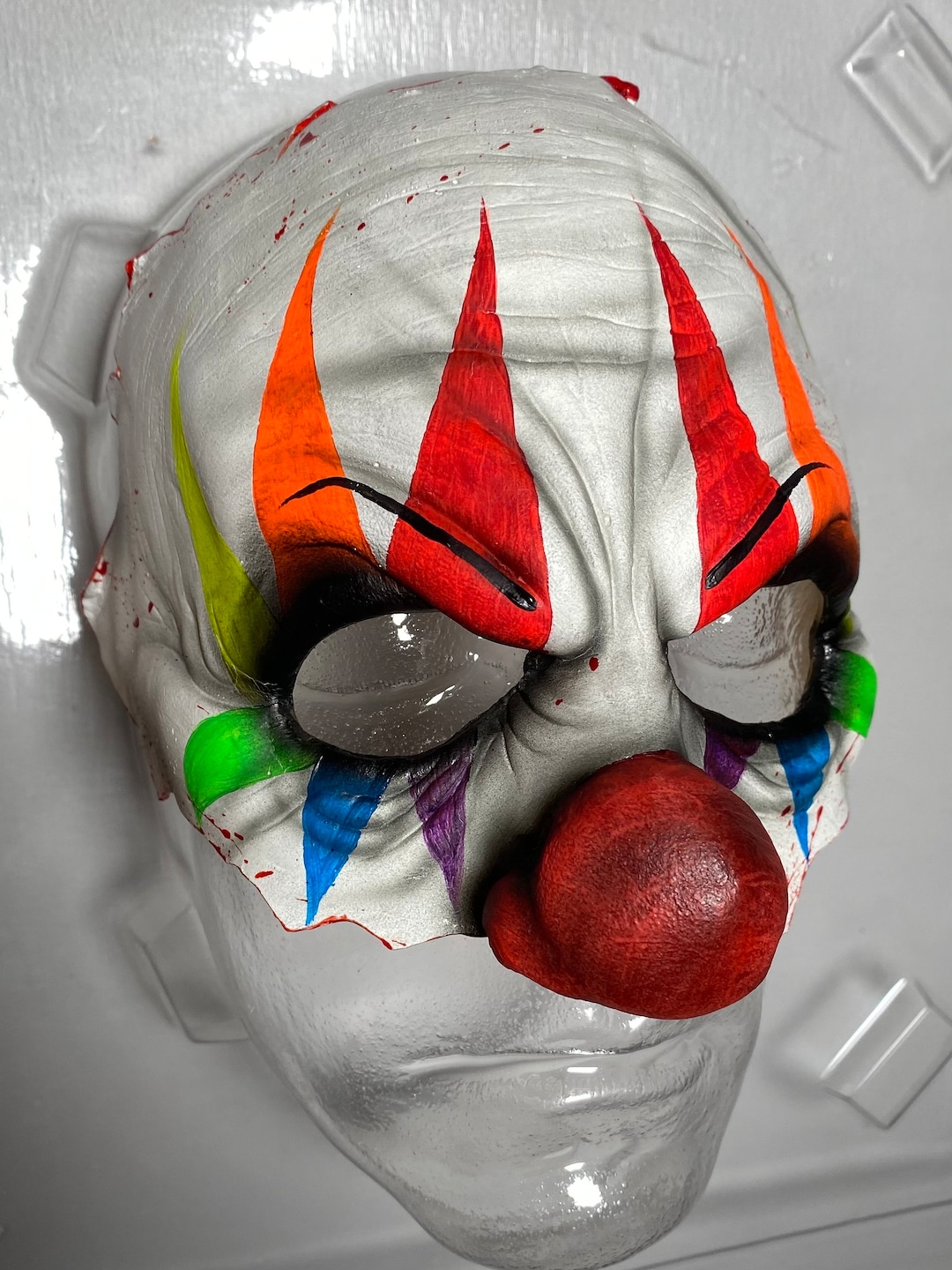Half Face Horror Clown Latex Mask - Etsy