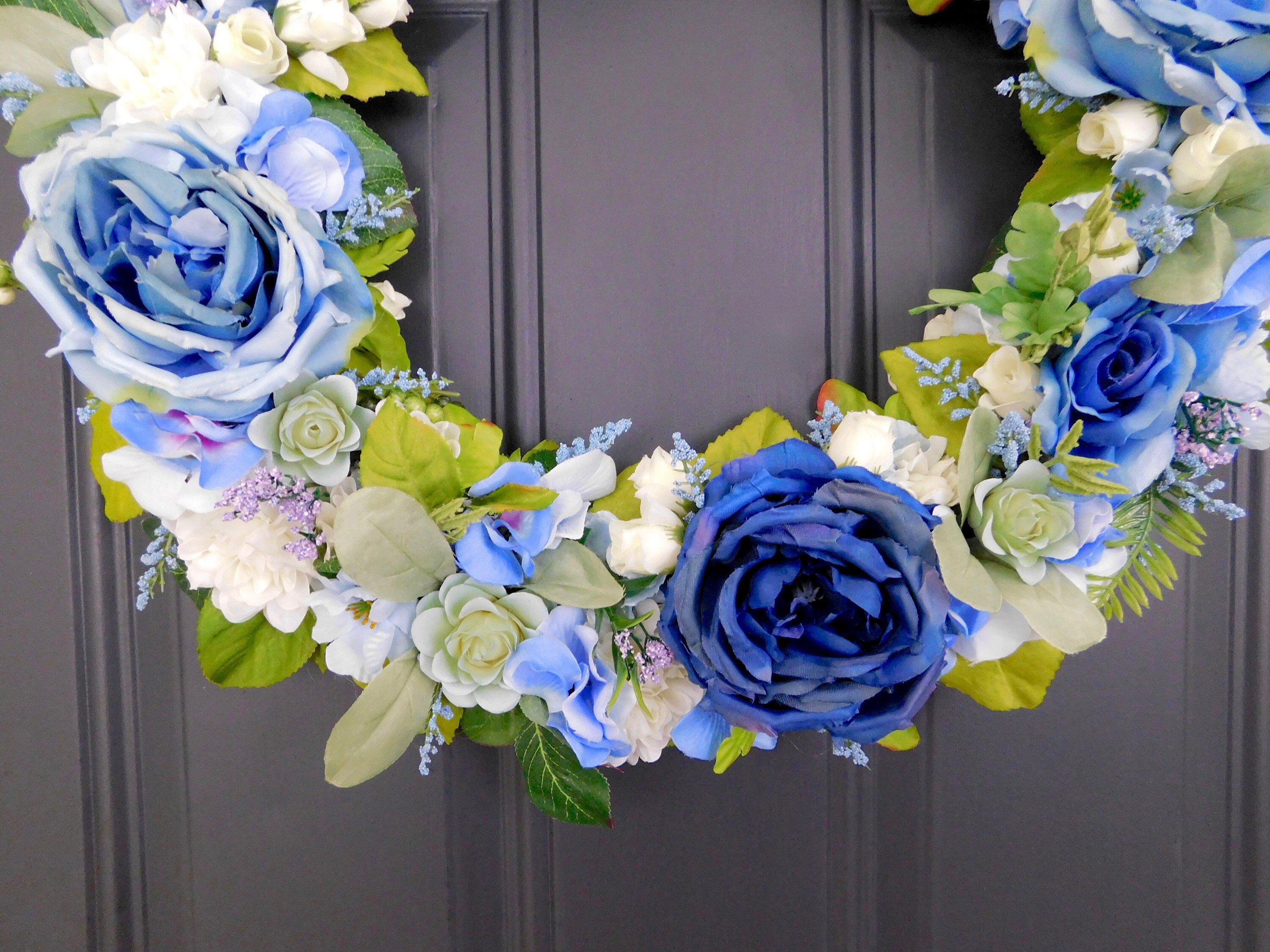Peony Wreath Blue Spring Wreath Blue Wreath Spring Wreath | Etsy