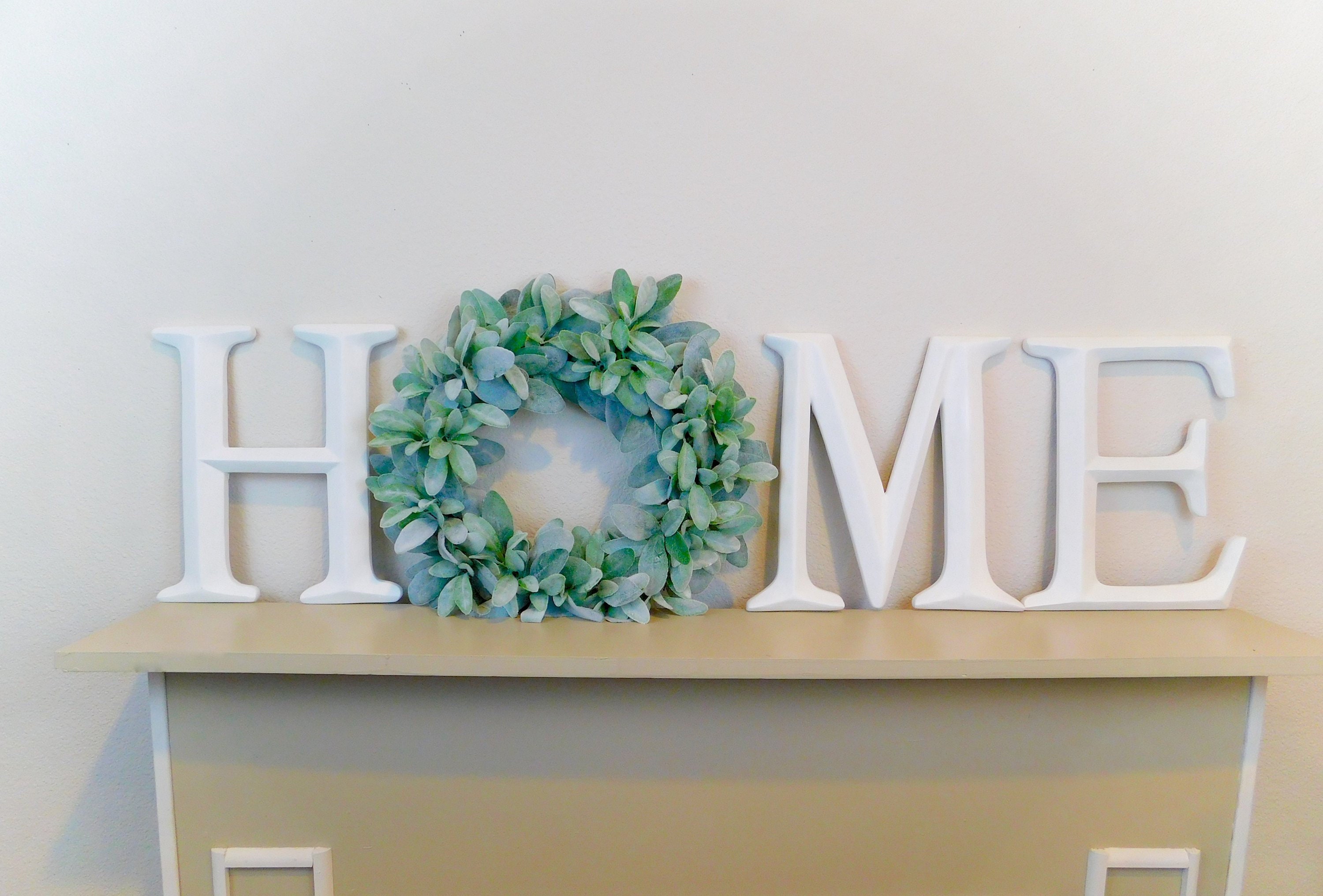 Home Sign with Wreath Home Sign Home Letters Home Wall | Etsy