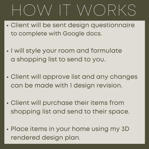 Interior Decorating Service, Virtual E-design, Client Shopping List ...