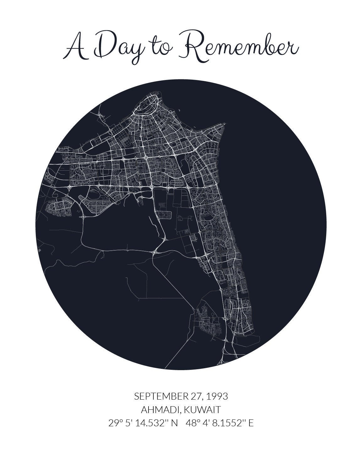 Custom City Street Map CV2 Special Place Location | Etsy