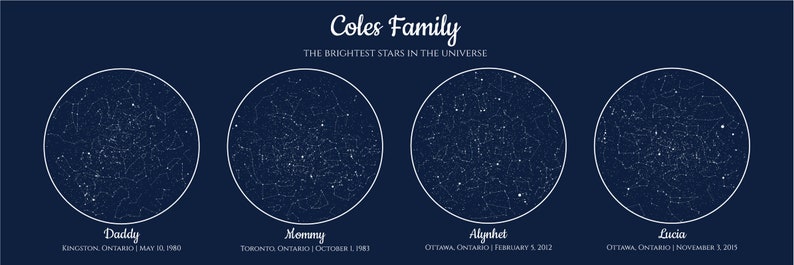 Star Map Night Sky 4 Maps Panoramic Perfect for | Etsy