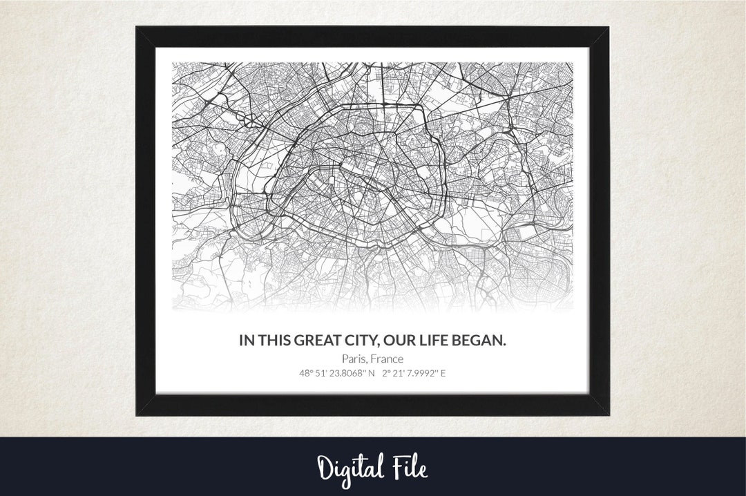 Custom City Street Map Horizontal Fade Special Place - Etsy Australia