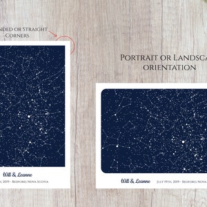 Star Map, Night Sky, Full Rectangle, Birthday, Wedding, Anniversary ...