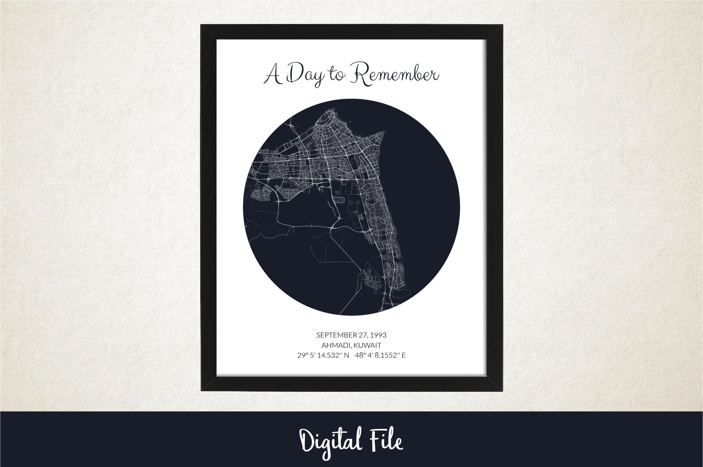 Custom City Street Map CV2 Special Place Location | Etsy