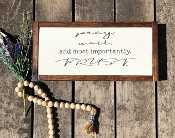 Trust god sign | Etsy