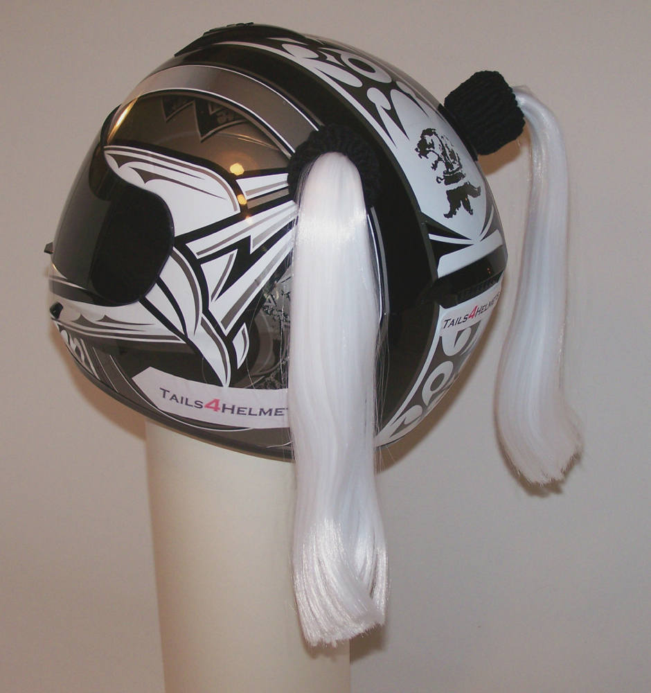 Motorcycle Helmet Pigtails 2 @ 14"ea ... 16 Colors....usa Made Ships ...