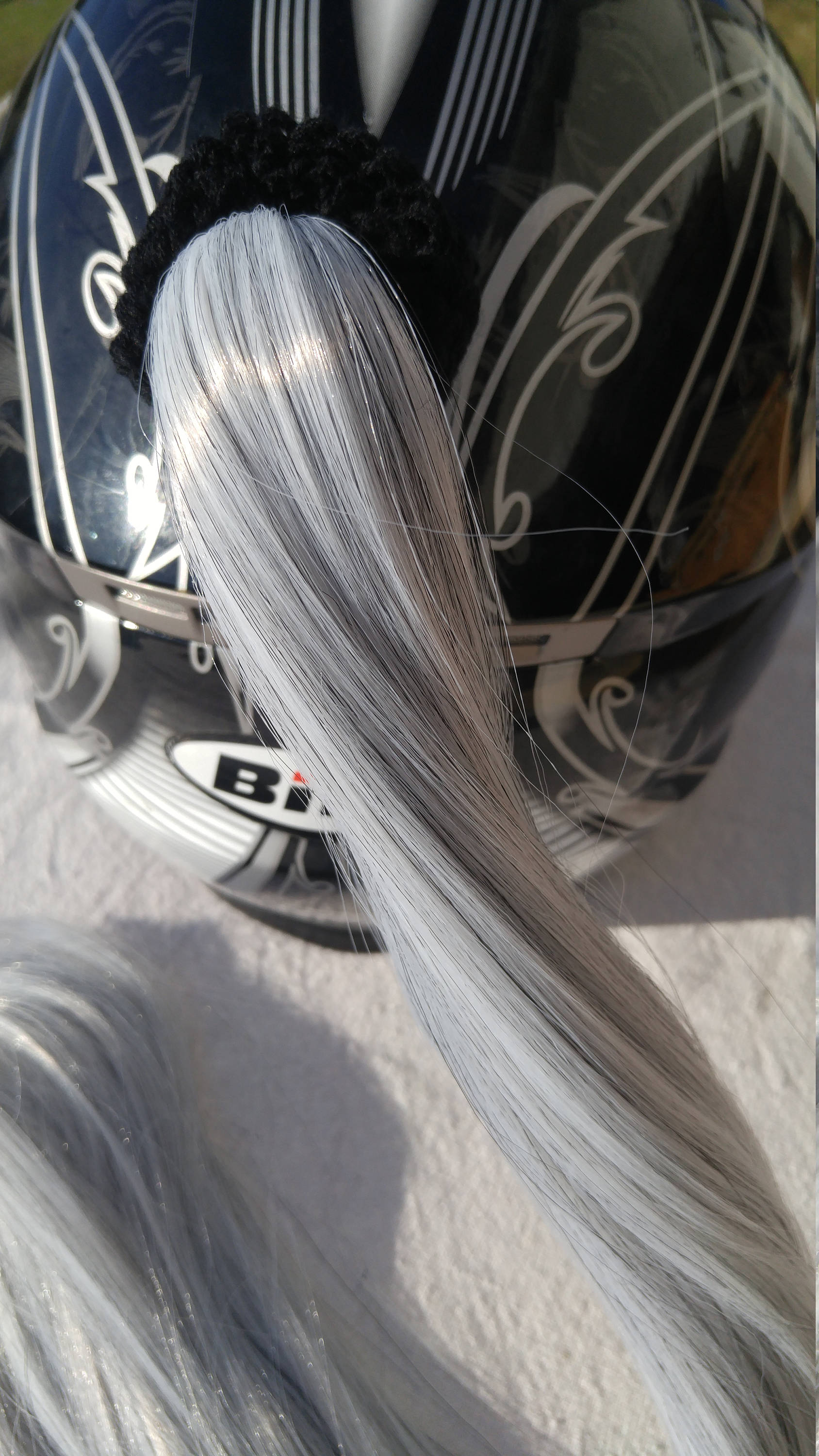 Motorcycle Helmet Ponytails 24"ea ... USA Made ... From Tails4helmets ...