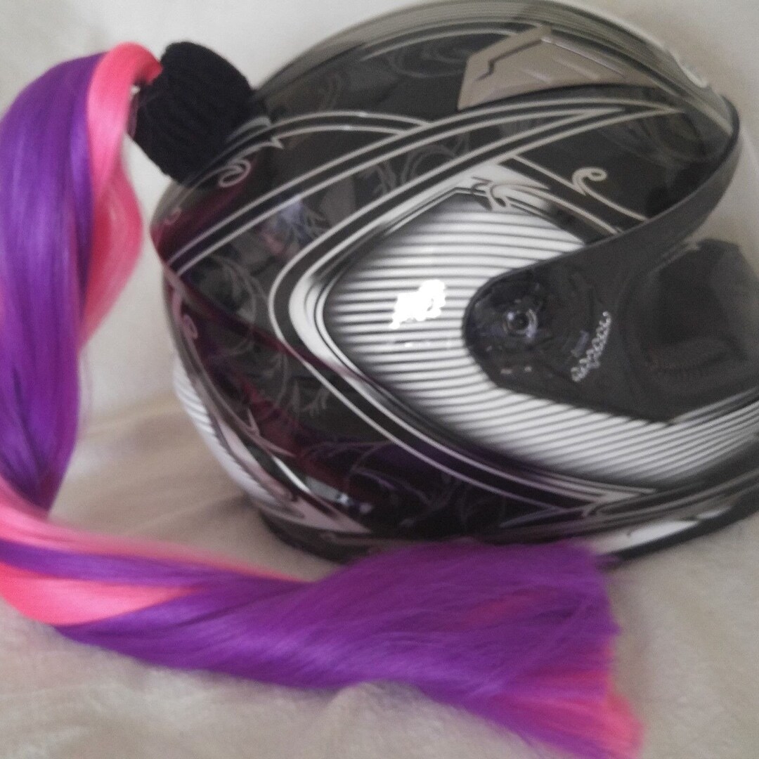 PINK & PURPLE Helmet Ponytail / Motorcycle, Bike, Skate..helmet Hair 24 ...
