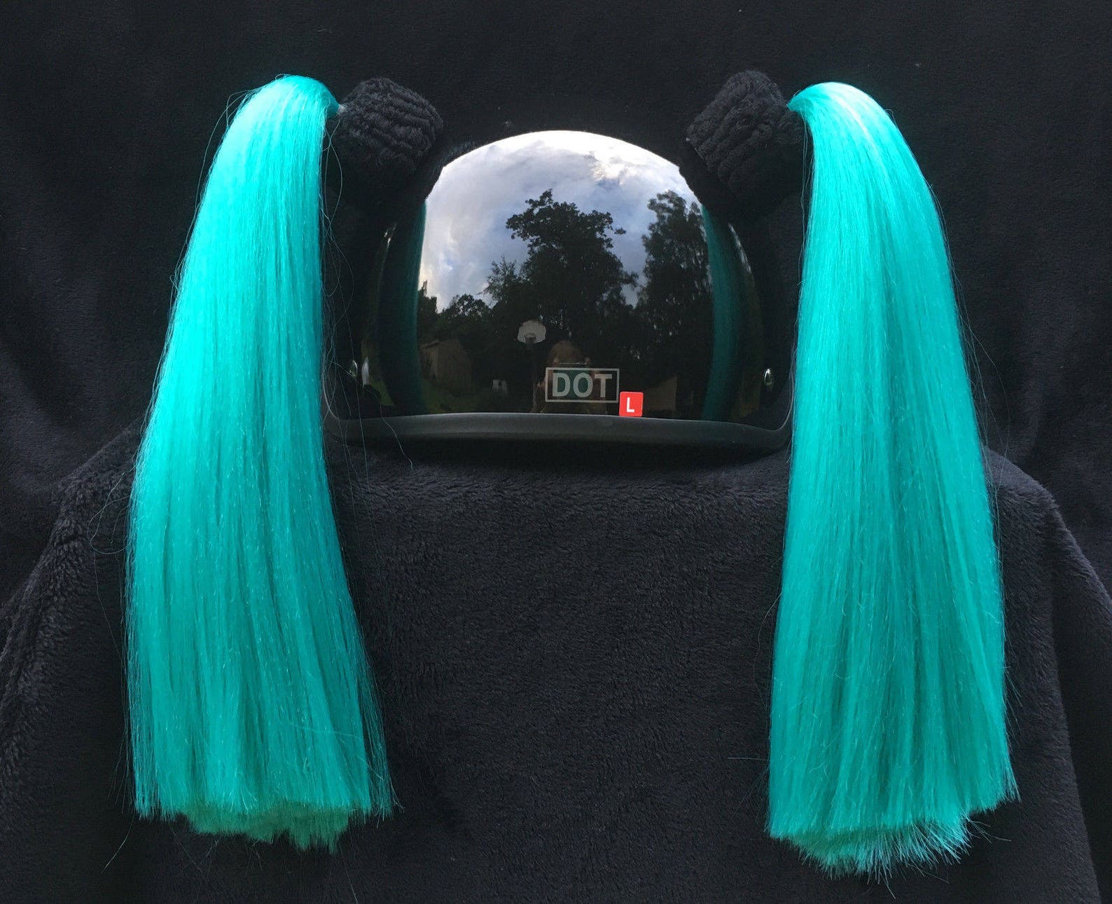 Motorcycle Helmet Pigtails 2 @ 14"ea ... 16 Colors....usa Made Ships ...