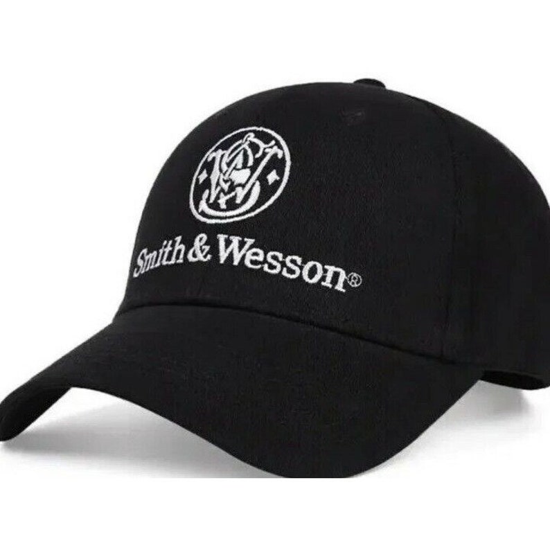 NEW / Smith & Wesson Embroidered Adjustable Baseball Cap Hat Black ...