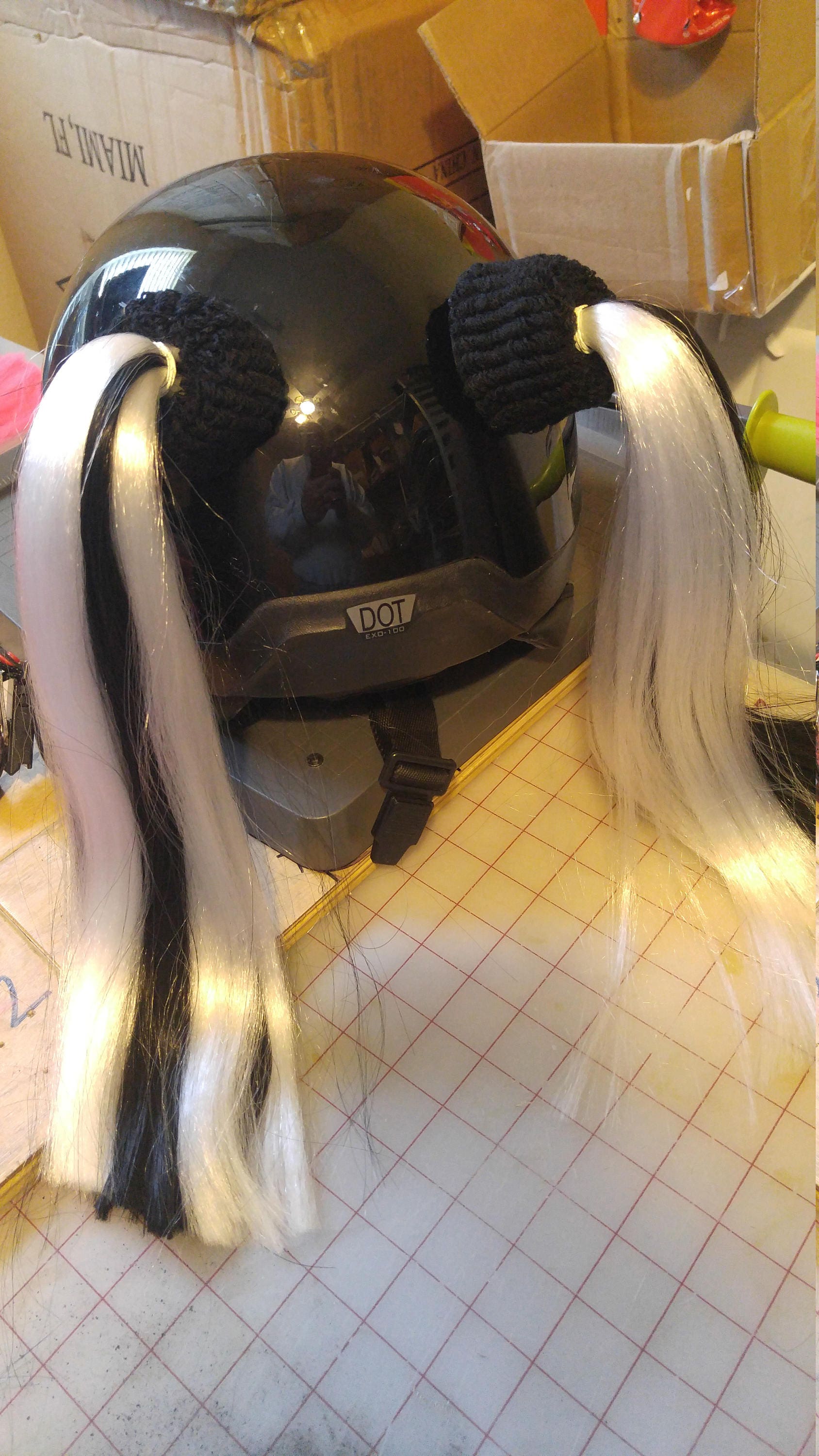 Custom (2 Color) Motorcycle Helmet Pigtails for Team, School & More ...