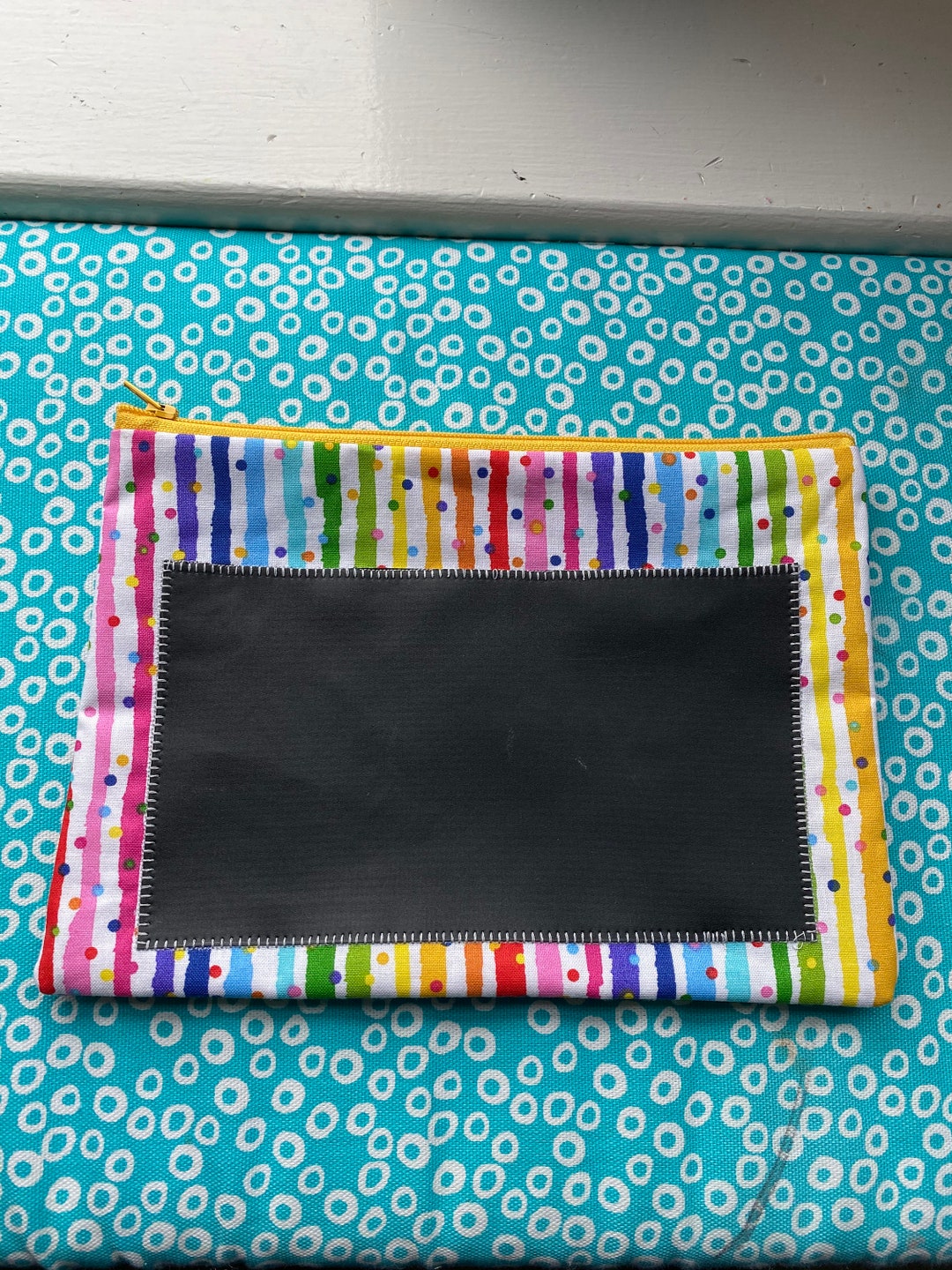 Rainbow Chalkboard Fabric Pouch - Etsy