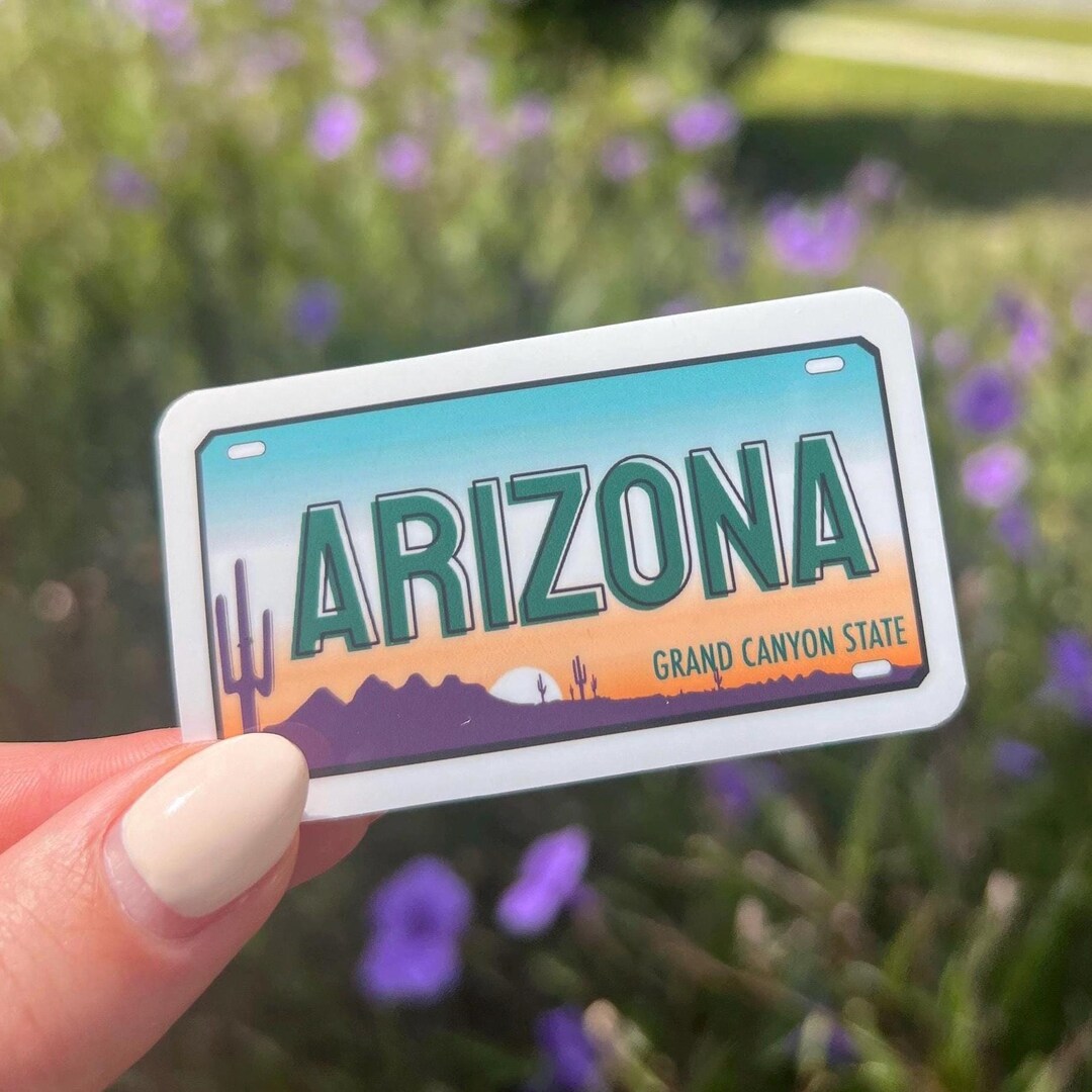 Arizona Sticker | Arizona License Plate | Arizona Tag Sticker - Etsy