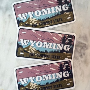 Wyoming Sticker Wyoming License Plate Wyoming Tag Sticker - Etsy
